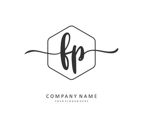 Fp initial letter handwriting and signature logo Vector Image