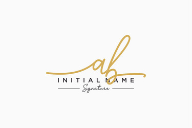 Initial ab signature logo template hand drawn Vector Image