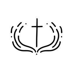 Christian logo heart with cross on a white Vector Image