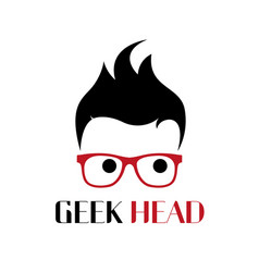 Cool geek logo template Royalty Free Vector Image