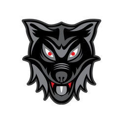 Color wolf head front view with ethnic Royalty Free Vector