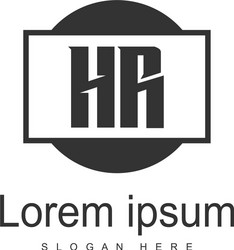 Initial hr logo template with modern frame Vector Image
