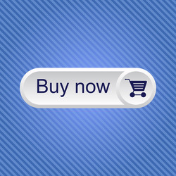 Buy now button red with shopping Royalty Free Vector Image