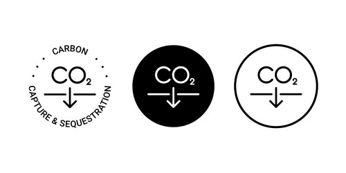 Carbon capture and sequestration icon concept Vector Image