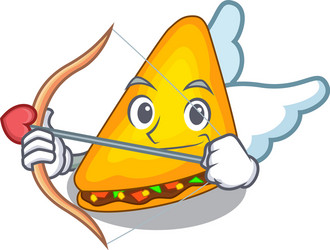 Charming picture fried chicken cupid with arrow Vector Image