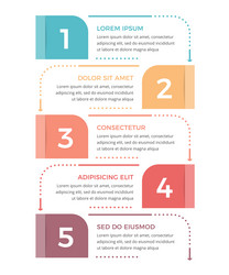 Infographics tab in horizontal paper index with 5 Vector Image
