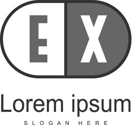 Initial ex logo template with modern frame Vector Image