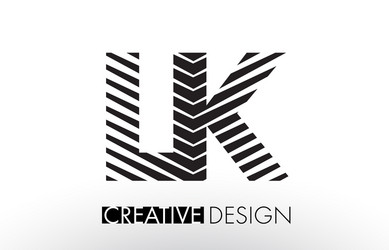 Lk l k brush logo letters with red and black Vector Image