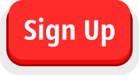 Green sign up button on laptop screen Royalty Free Vector