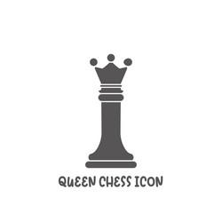 Chess queen icon black strategy symbol game Vector Image