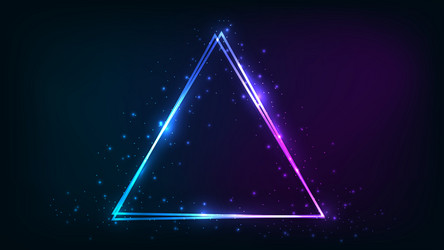 Neon triangular frame with shining effects Vector Image