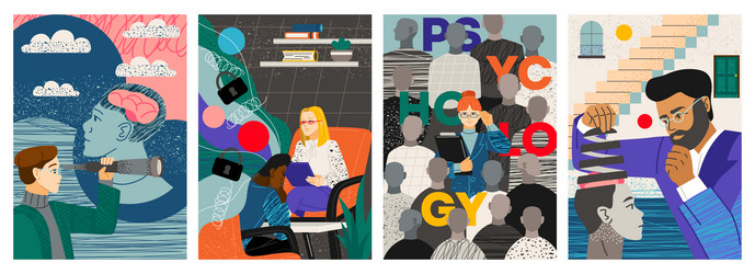 Poster with psychology Royalty Free Vector Image