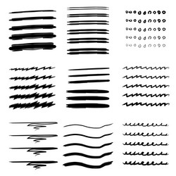 Hand-drawn line borders set including pencil Vector Image