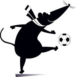 Cartoon rat or mouse plays football Royalty Free Vector