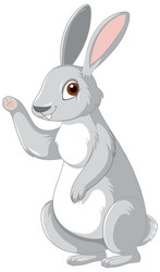 Cute grey rabbit cartoon character Royalty Free Vector Image