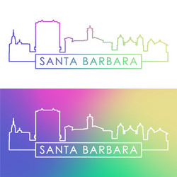 Santa barbara skyline monochrome silhouette Vector Image