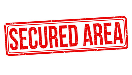 Secured area grunge rubber stamp Royalty Free Vector Image