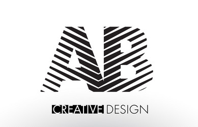 Ab a b brushed letter logo design with creative Vector Image