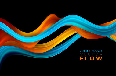 Wave color background liquid flow paint 3d Vector Image