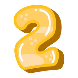 Cute funny number 2 Royalty Free Vector Image - VectorStock