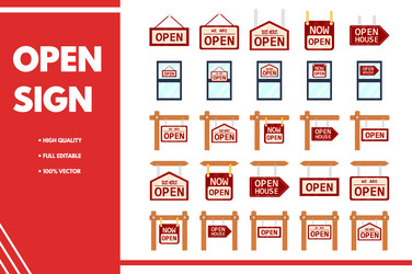 Open sign Royalty Free Vector Image - VectorStock