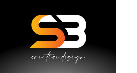 Sb letter logo with blue purple gradient 3d look Vector Image