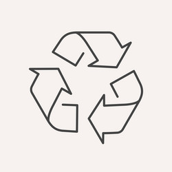 Black outline universal recycling symbol Vector Image