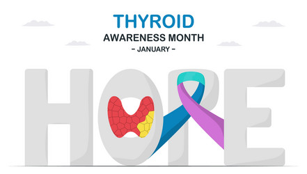 Template background for thyroid awareness month Vector Image