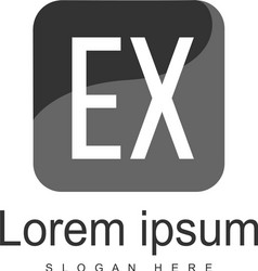 Initial ex logo template with modern frame Vector Image