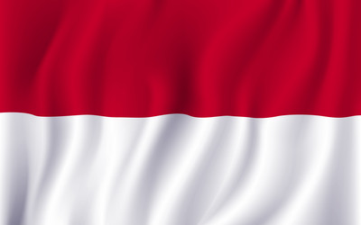 Indonesia merdeka red and white flag editable Vector Image