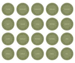 Cardboard round green labels stickers set Vector Image