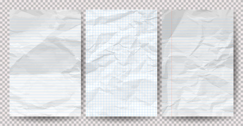 Big set of white lean crumpled papers Royalty Free Vector