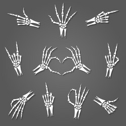 Skeleton hands heavy metal sign Royalty Free Vector Image