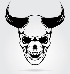 White devil skulls Royalty Free Vector Image - VectorStock