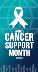 August is world cancer support month background Vector Image