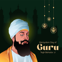 Banner design of guru tegh bahadur jayanti Vector Image