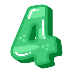 Cute funny number 4 Royalty Free Vector Image - VectorStock
