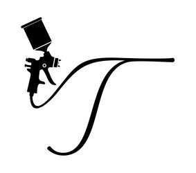 Gun spray paint monogram logo initial letter o Vector Image