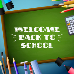 Welcome back to school lettering on paper Vector Image