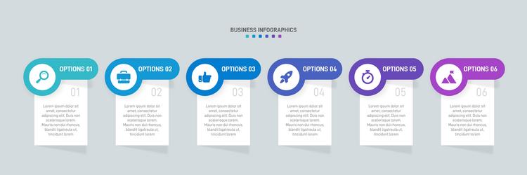 Horizontal progress bar featuring 6 arrow-shaped Vector Image