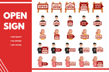 Open sign Royalty Free Vector Image - VectorStock