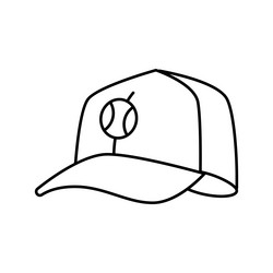 Baseball cap line icon Royalty Free Vector Image