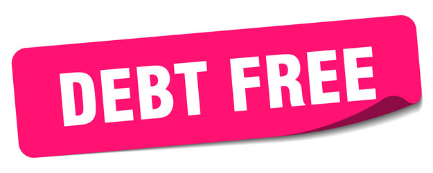 Debt free sticker debt free label Royalty Free Vector Image