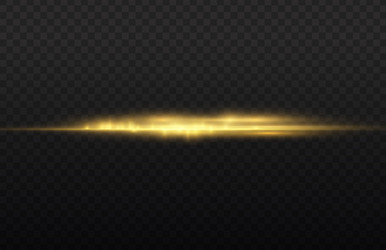 Golden glow line yellow horizontal light rays Vector Image