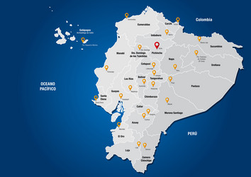 Political map of the republic ecuador Royalty Free Vector