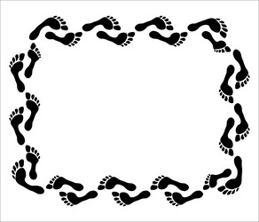 Round foot step frame imprint silhouette Vector Image