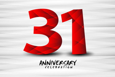 31 year anniversary celebration logo Royalty Free Vector
