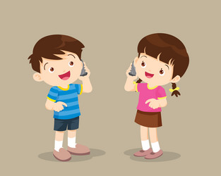Cartoon Kids Talking Phone Vector Images (over 360)