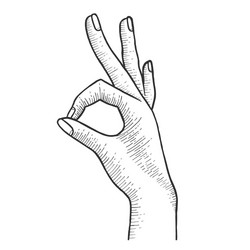 Call me sign hand gesture line art Royalty Free Vector Image