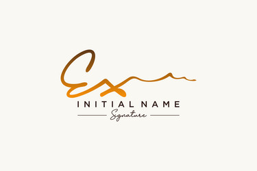 Initial ex signature logo template hand drawn Vector Image